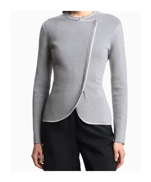 Emporio Armani Striped Crewneck Jacket