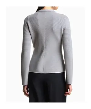 Emporio Armani Striped Crewneck Jacket
