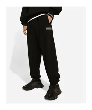 Dolce & Gabbana Logo Patch Drawstring Pants - Black