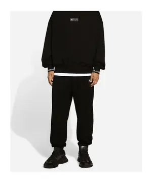 Dolce & Gabbana Logo Patch Drawstring Pants - Black