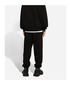 Dolce & Gabbana Logo Patch Drawstring Pants - Black