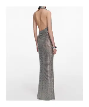 SELF-PORTRAIT Halterneck Maxi Dress With Backless Cut