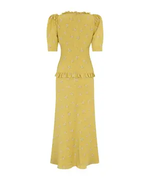 Alessandra Rich Ruffled Floral Silk Dress
