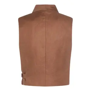 Brunello Cucinelli Sleeveless Shawl Collar Vest With D-ring Belt - Mou