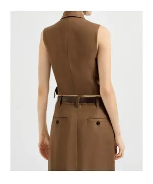 Brunello Cucinelli Sleeveless Shawl Collar Vest With D-ring Belt - Mou