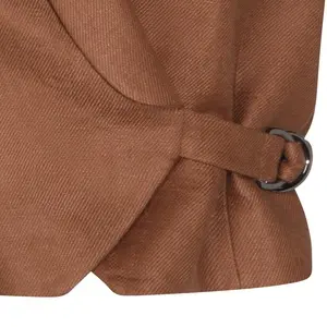 Brunello Cucinelli Sleeveless Shawl Collar Vest With D-ring Belt - Mou