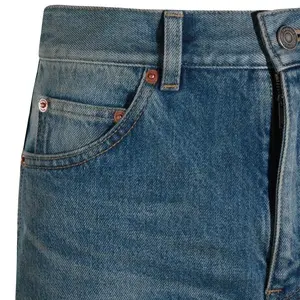 Saint Laurent Logo Patch Straight Leg Jeans