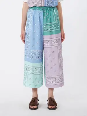 Max Mara Patchwork Bandana Print Cotton Poplin Trousers