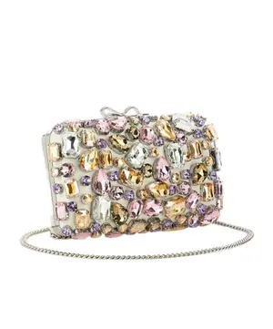 SELF-PORTRAIT Crystal Embellished Shoulder Bag - Multicolor