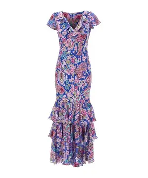 Rixo Amelle Floral Tiered Ruffled Maxi Dress