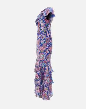 Rixo Amelle Floral Tiered Ruffled Maxi Dress