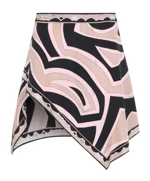 Emilio Pucci Printed Asymmetric Mini Skirt - Black