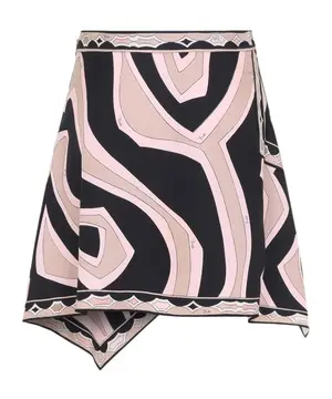 Emilio Pucci Printed Asymmetric Mini Skirt - Black