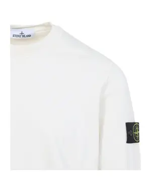 Stone Island Logo Patch Crewneck Sweatshirt - Ivory