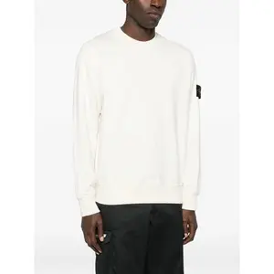 Stone Island Logo Patch Crewneck Sweatshirt - Ivory