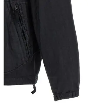 Stone Island Logo Patch Hooded Jacket - Black