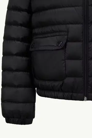 Moncler Lans Down Jacket With Stand Collar And Zip-up Closure - Black
