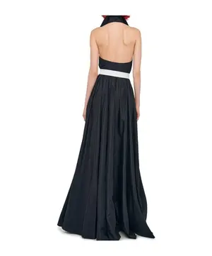 Norma Kamali Halterneck Belted Maxi Dress