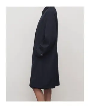 THE ROW Single-breasted Long Coat - Deep Navy Blue
