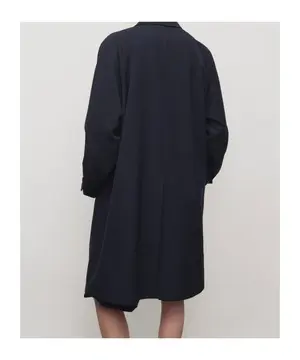 THE ROW Single-breasted Long Coat - Deep Navy Blue