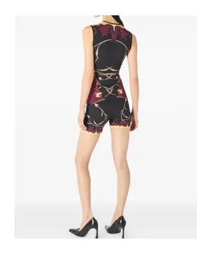 MARINE SERRE Floral Printed Jersey Mini Shorts