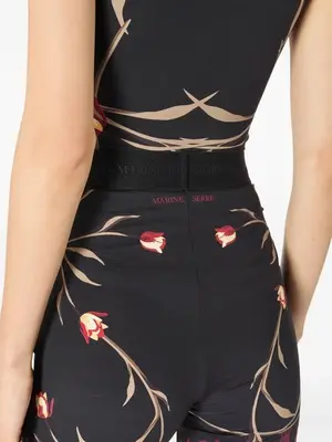 MARINE SERRE Floral Printed Jersey Mini Shorts
