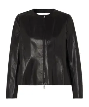 Nour Hammour Long-sleeve Leather Jacket