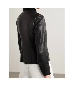Nour Hammour Long-sleeve Leather Jacket