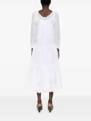 Celine Embroidered Folk Dress In Cotton Muslin