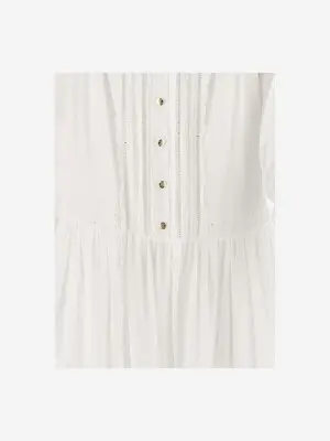 Celine Embroidered Folk Dress In Cotton Muslin