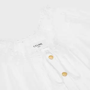Celine Embroidered Folk Dress In Cotton Muslin