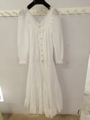 Celine Embroidered Folk Dress In Cotton Muslin
