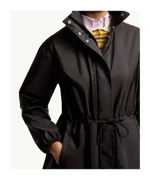 Moncler Weteau Hooded Jacket With Drawstring Waist - Black