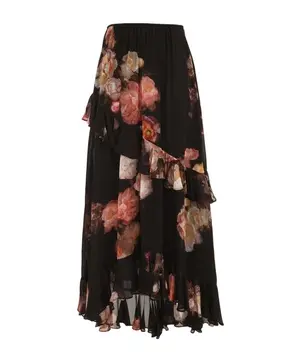 Women's Asymmetric Floral Skirts