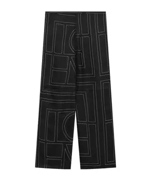 TOTEME Monogram Silk Trousers - Black