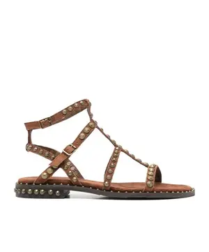 Ash Nailed Flat Sandals - Brown