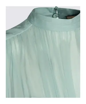 TWINSET Sleeveless High Neck Shirred Dress
