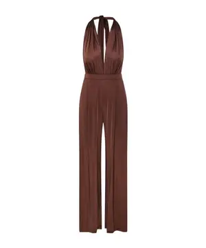 AMAZUIN Lennox Halterneck Wide-leg Jumpsuit - Red