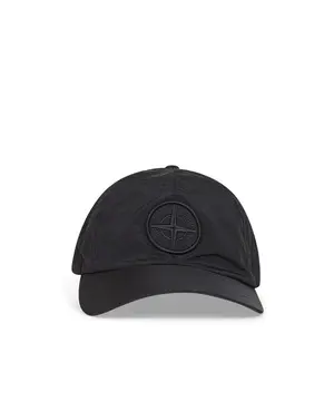 Stone Island Logo Embroidered Baseball Cap - Black
