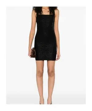 Herve Leger Sleeveless Crossover Strap Mini Dress
