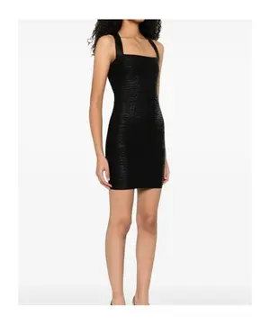 Herve Leger Sleeveless Crossover Strap Mini Dress