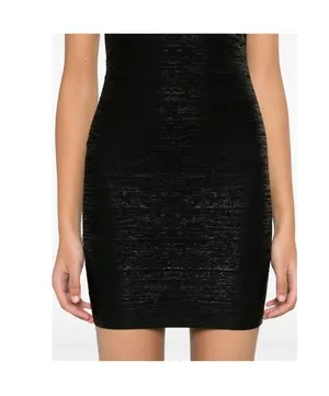 Herve Leger Sleeveless Crossover Strap Mini Dress