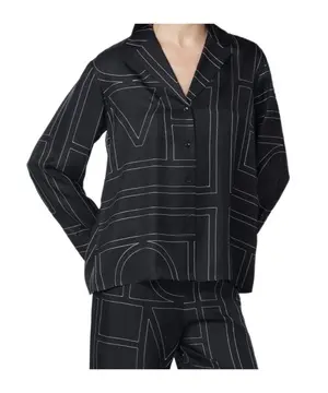 TOTEME Monogram Buttoned Shirt - Black