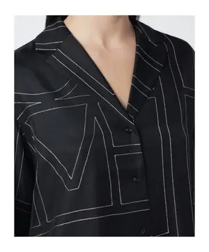 TOTEME Monogram Buttoned Shirt - Black