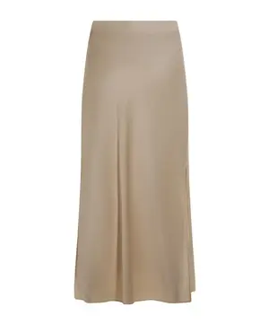 Brunello Cucinelli Maxi Skirt With Side Slits - Nude