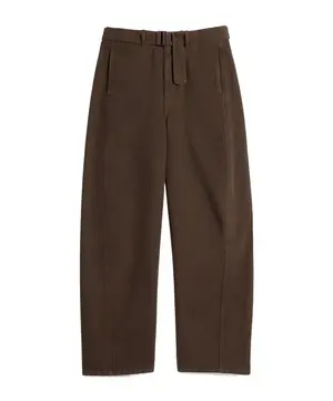 LEMAIRE Twisted Belted Straight Cut Pants - Cocoa