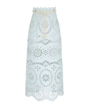 Zimmermann Awaken Embroidered Midi Skirt