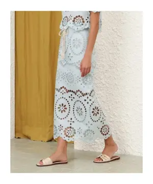 Zimmermann Awaken Embroidered Midi Skirt