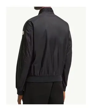 Moncler Reppe Logo Patch Bomber Jacket - Black