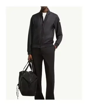 Moncler Reppe Logo Patch Bomber Jacket - Black